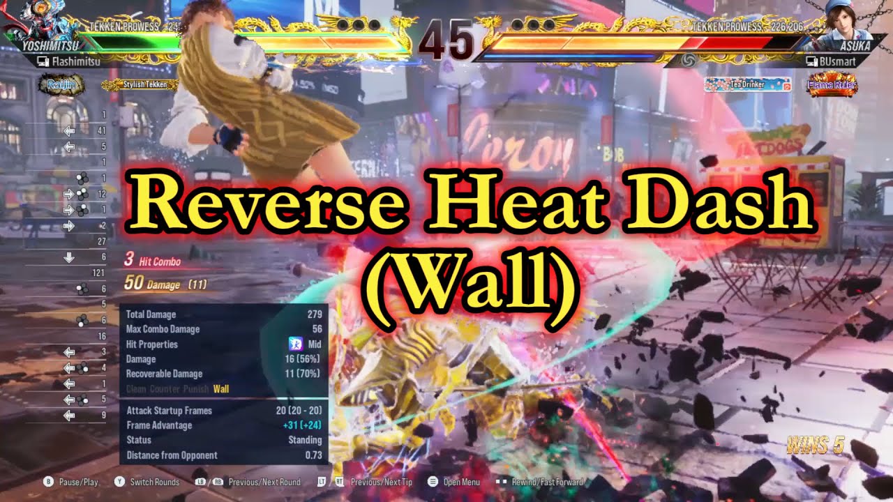 Tekken 8 Yoshimitsu Online Rounds #64 - Reverse Heat Dash (Wall) 3 ...