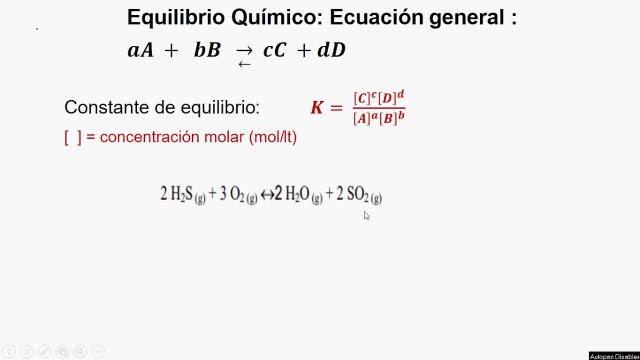 constante de equilibrio - YouTube