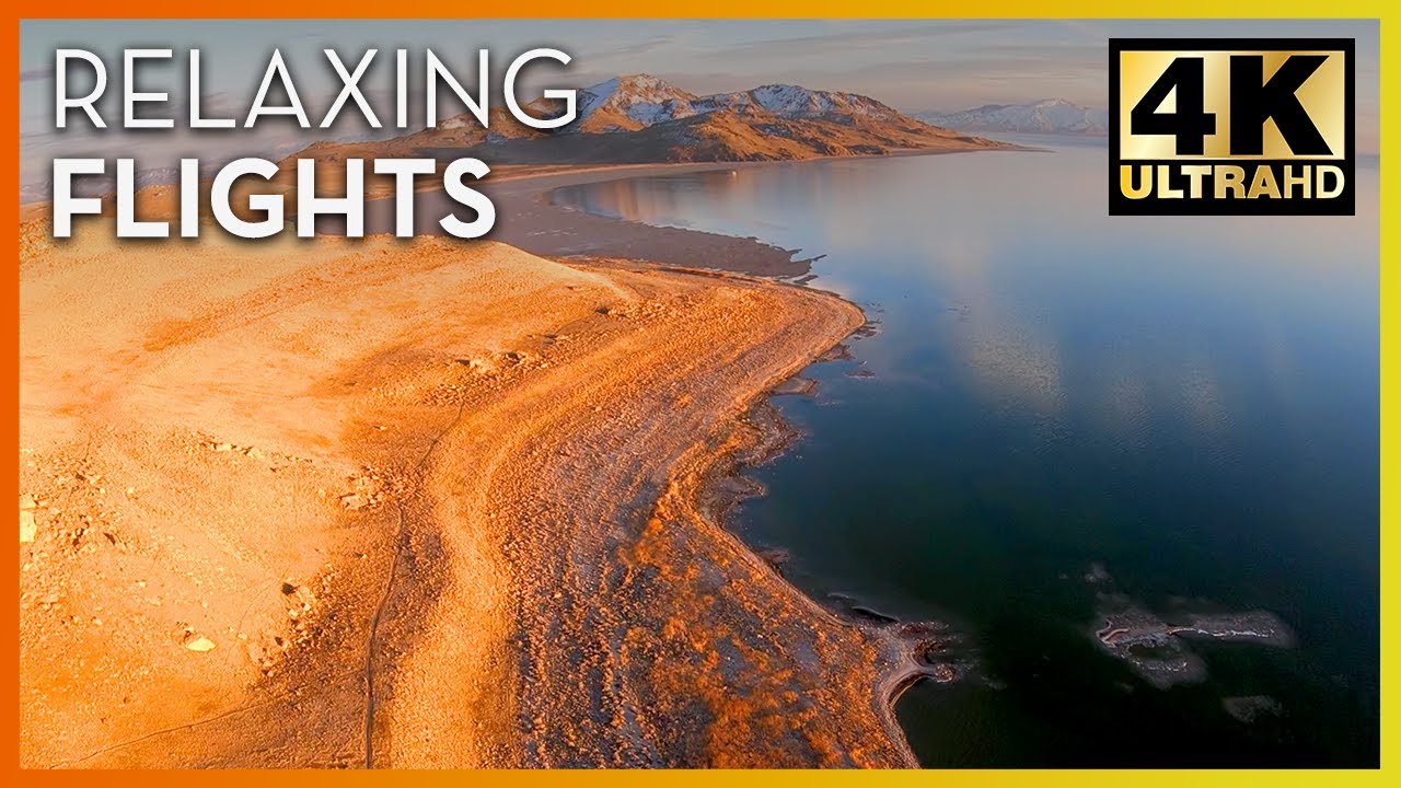 21 Serene Minutes Over The Great Salt Lake | 4k Real Flying - YouTube