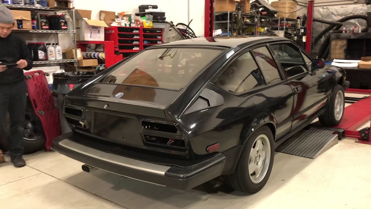 First start of Alfa GTV6 with custom 3” exhaust - YouTube