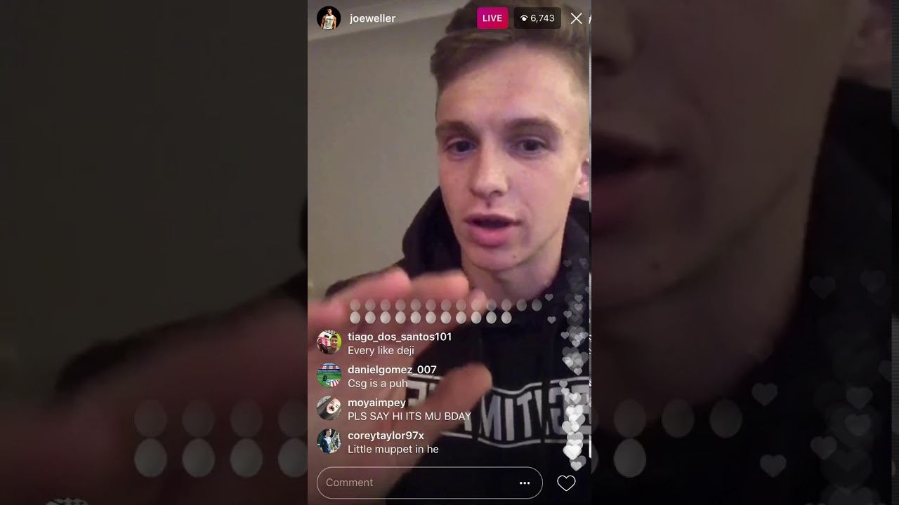 JOE WELLER GETS EMOTIONAL ABOUT KSI AND DISSES CSG ON INSTAGRAM LIVE ...