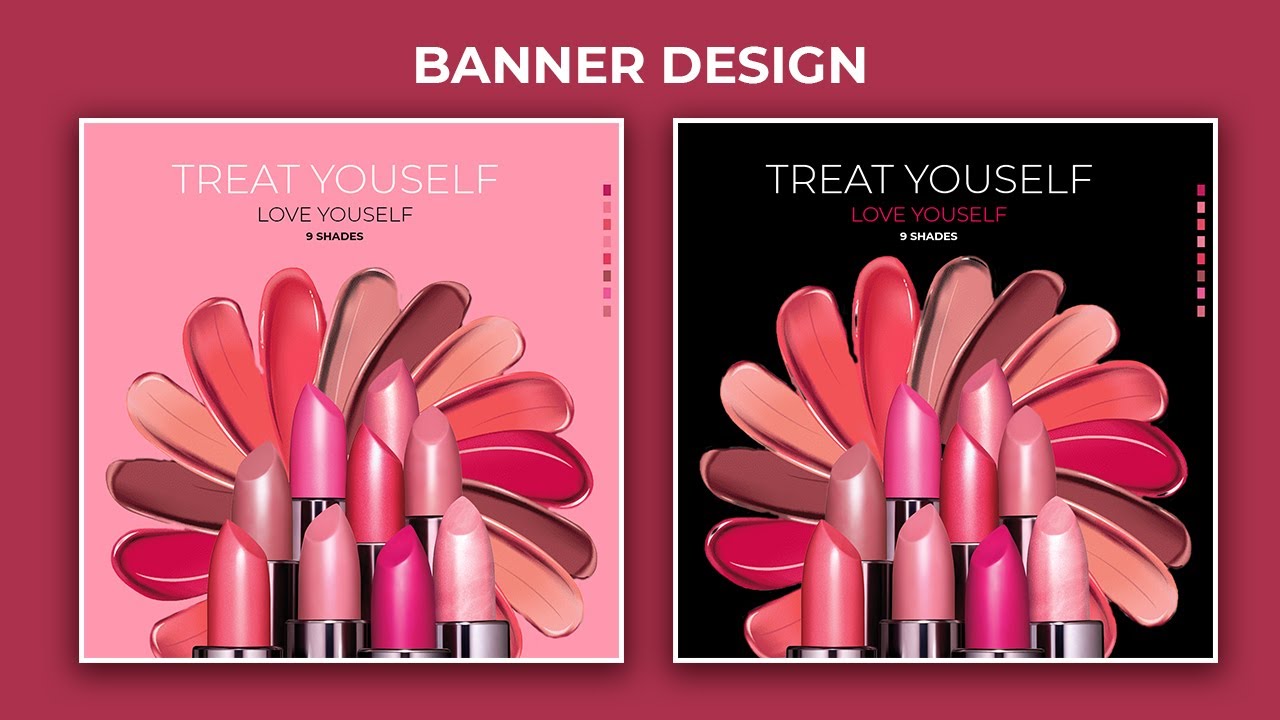 lipstick banner | Cosmetic Banner Design Adobe Photoshop Tutorials ...