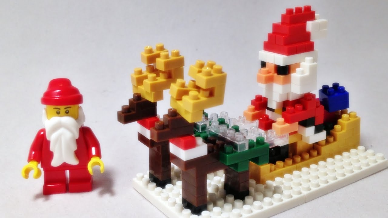 산타클로스와 루돌프 사슴 썰매 카와다 나노블록 조립기 kawada nano block santa claus & reindeer ...