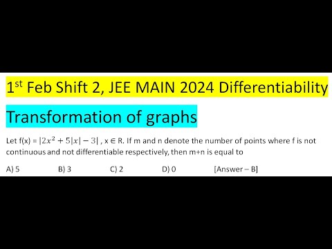 Let f(x) = |(2x^2+5|x|-3)| , x ∈ R. If m and n denote the number of ...
