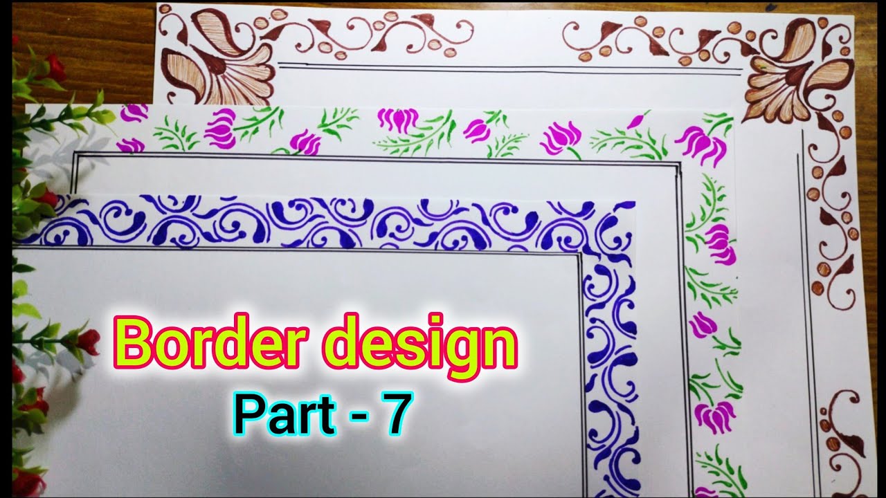 Unique border design/Border design for project paper/Corner design ...