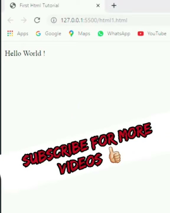 Html Code to Print Hello World | HTML | #Shorts - YouTube