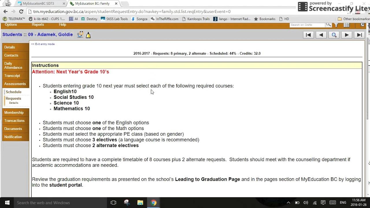 Course Selection for Parents - MyEducation BC - YouTube