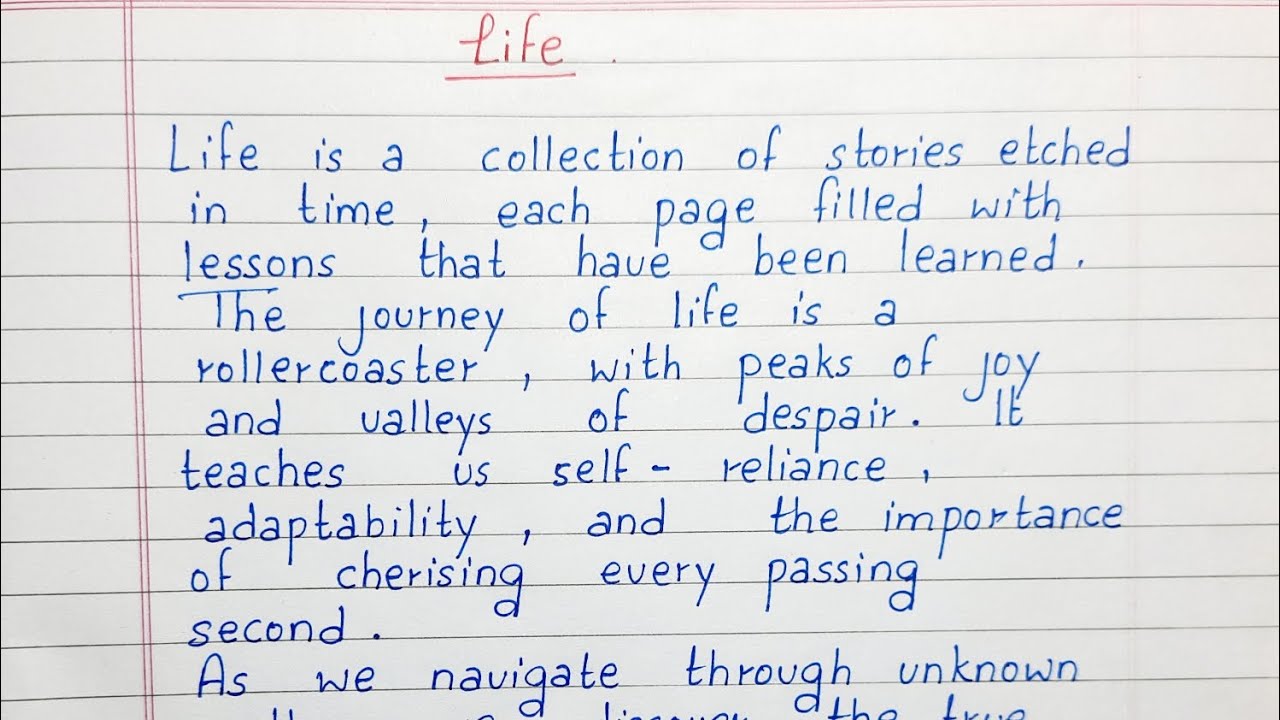 Write a short essay on Life | English - YouTube