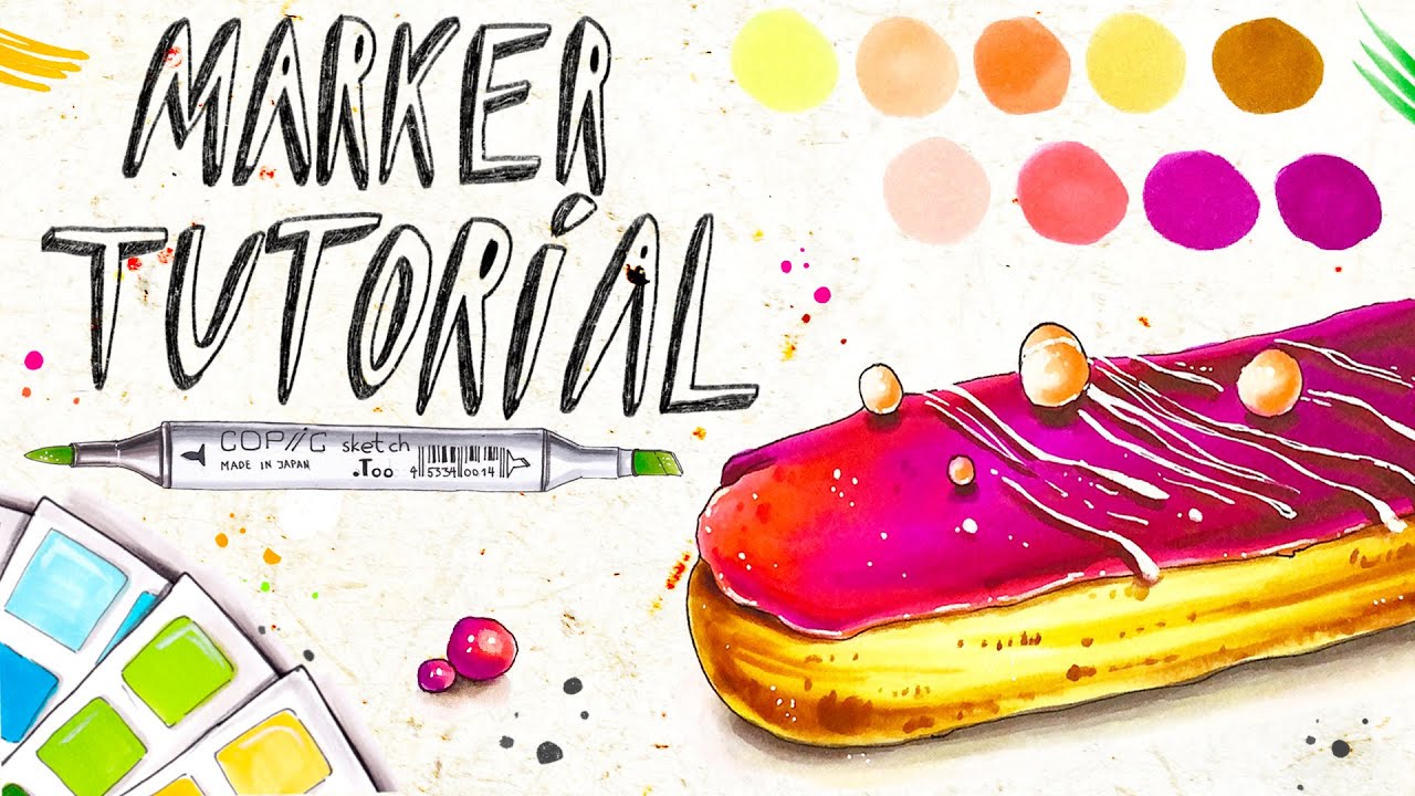 Drawing Tutorial for beginners using alcohol markers | How to draw an ...
