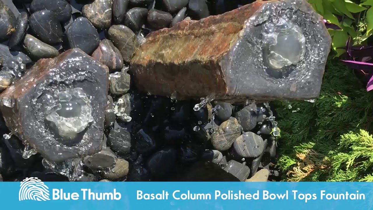 Basalt Column Polished Bowl Fountain - YouTube