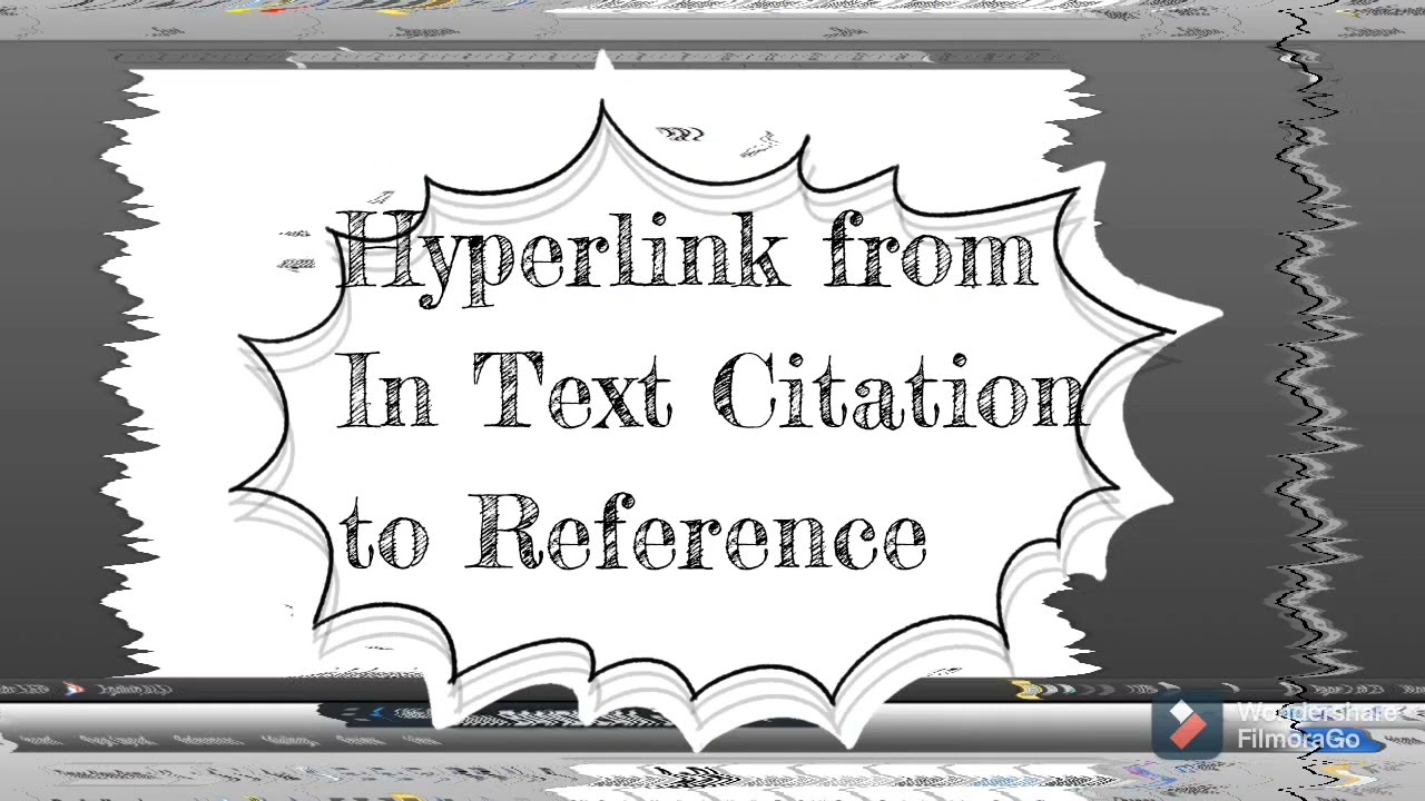 Hyperlink From Citation In Text To Reference Youtube