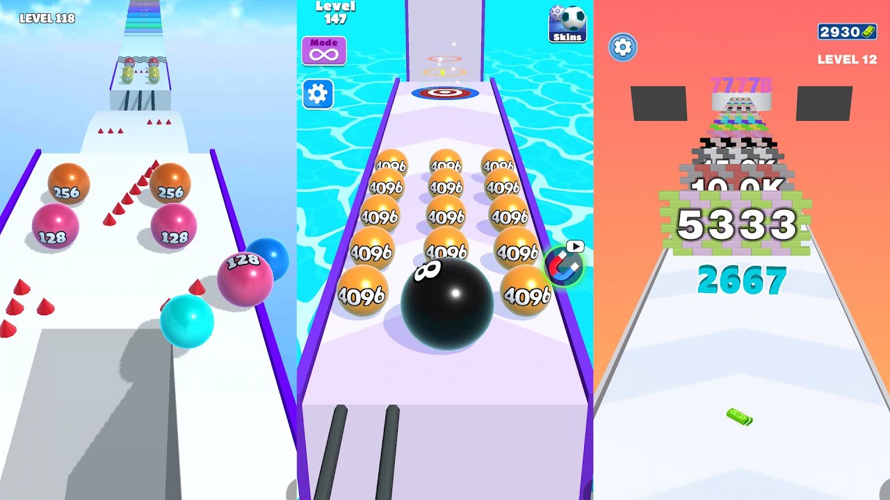 Ball Merge 2048 vs Numbers Ball Blend Challenge vs Number Dash 3 in one ...