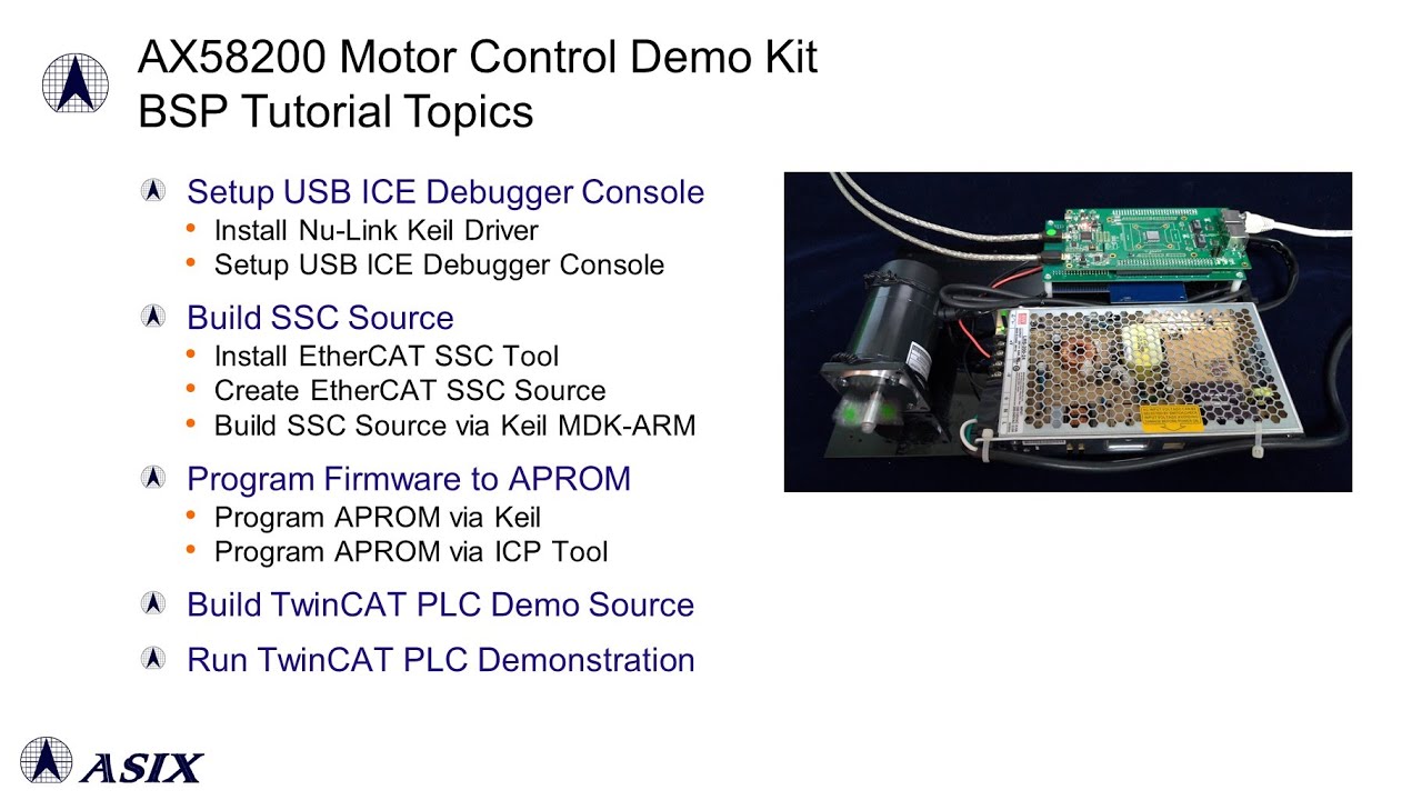 AX58200 EtherCAT Slave SoC Motor Control Demo Kit BSP Tutorials - YouTube