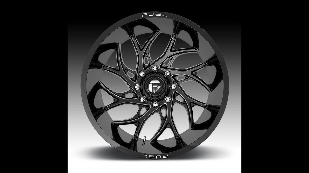 Fuel Runner D741 Gloss Black Milled Custom Wheel Spin - YouTube