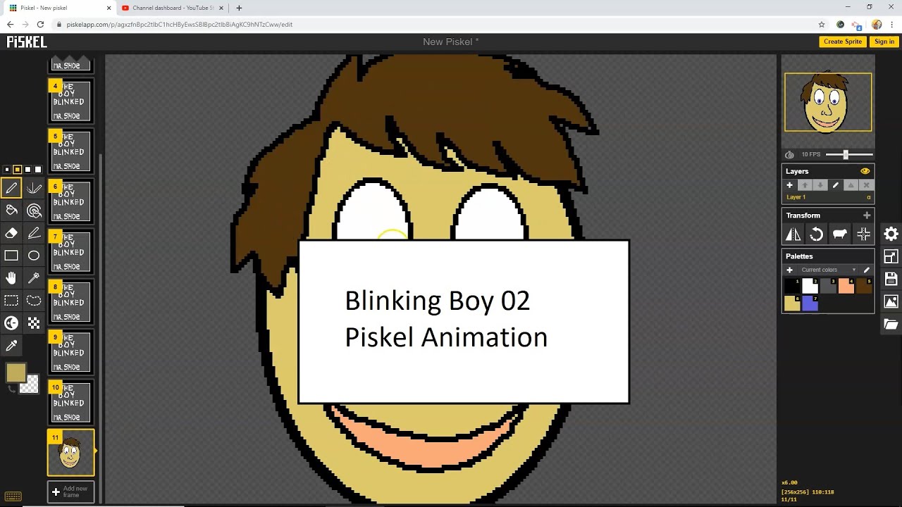 Blinking Boy 02- Piskel Animation - YouTube