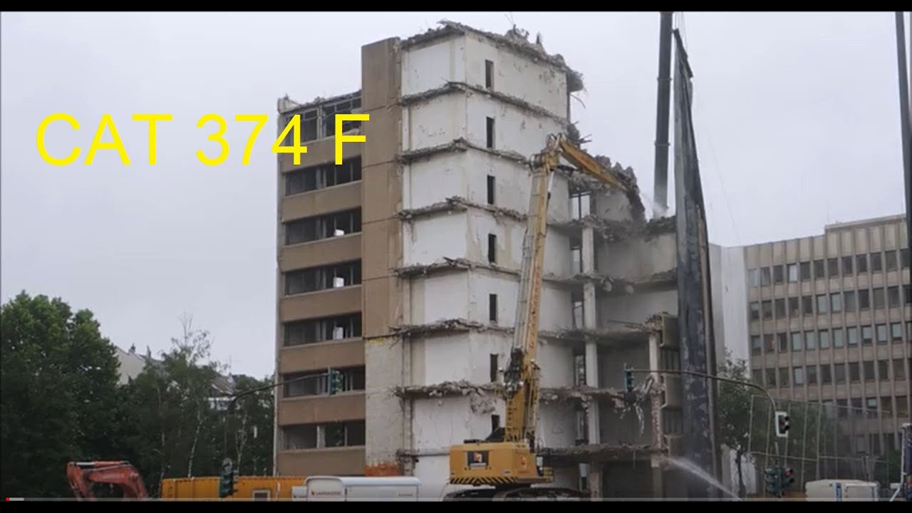 Excavator CAT 347F UHD - demolition site - YouTube