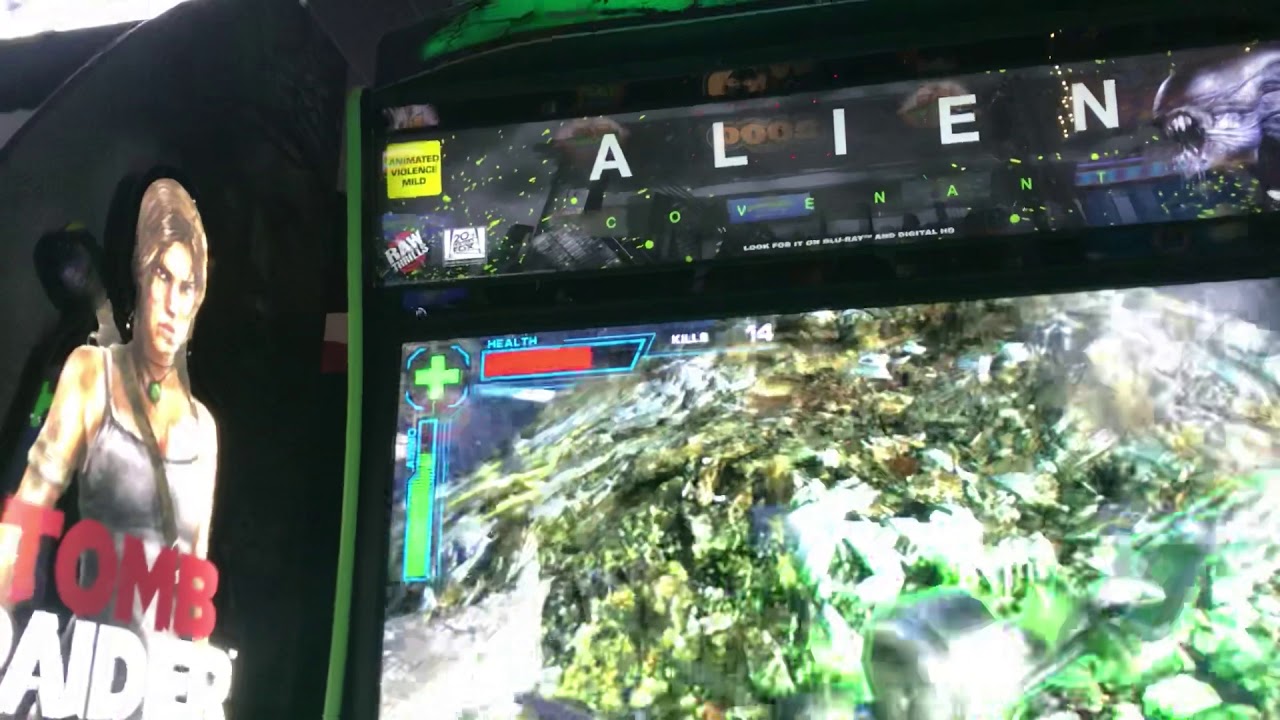 Alien arcade game POV third person shooter game against aliens - YouTube
