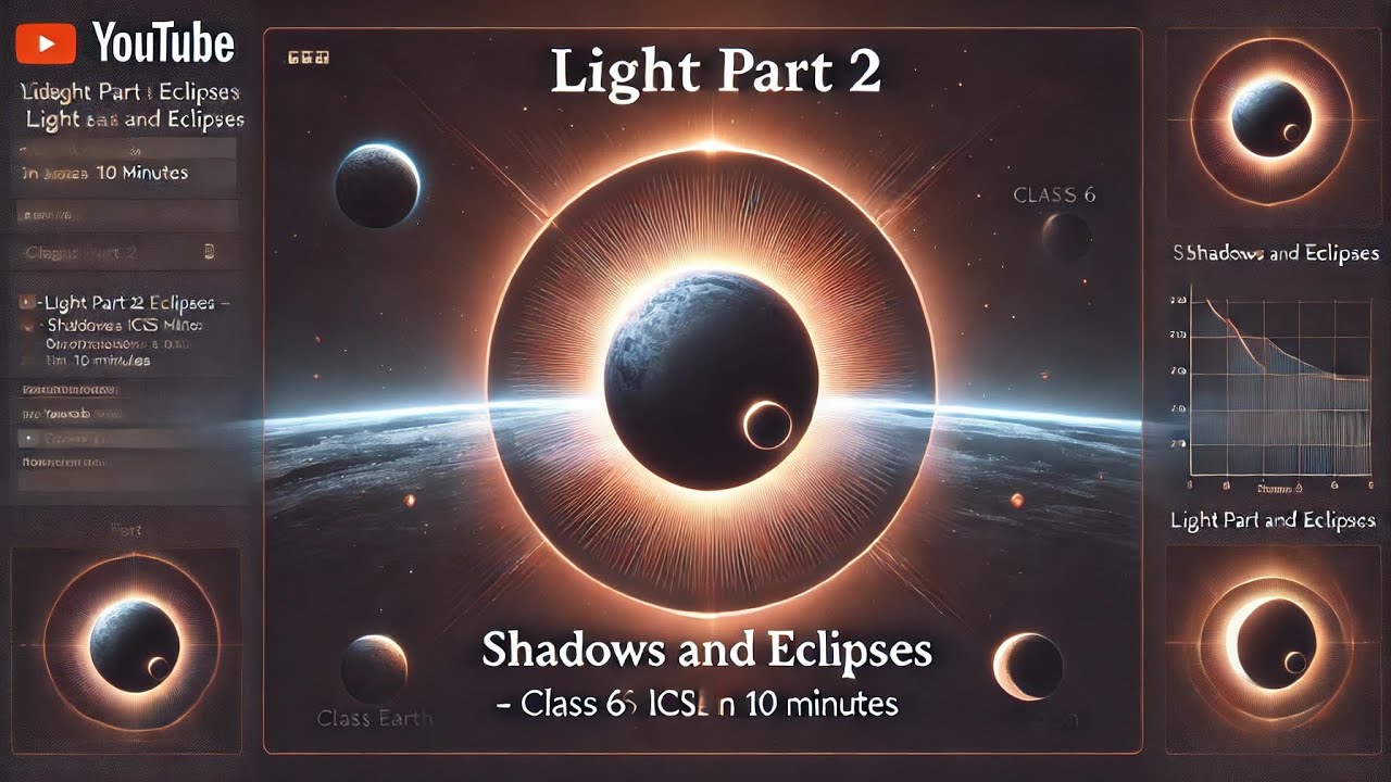 Light-Part 2:Shadows and Eclipses Class 6 ICSE Science in 12 minutes ...