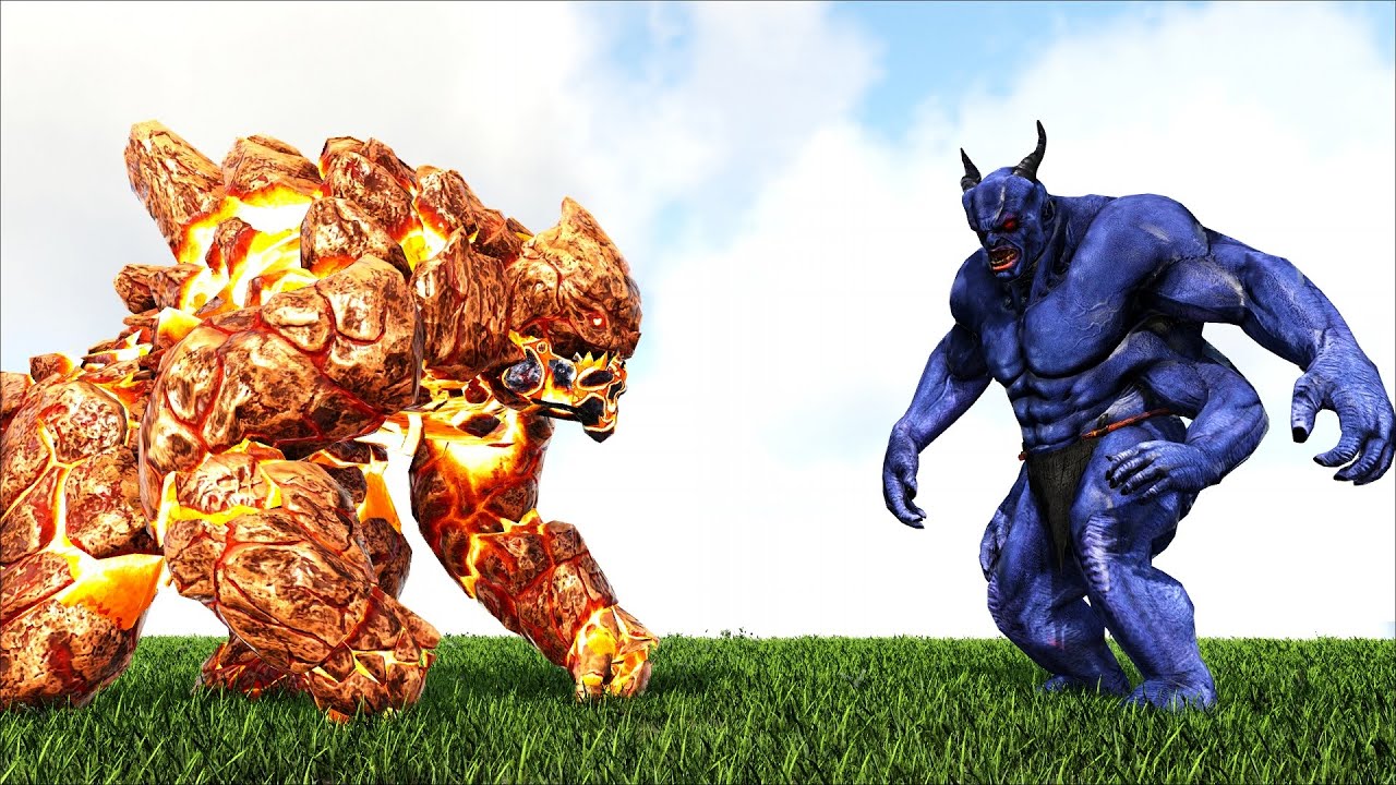 FIRE COLOSSUS VS ARCHDEMON AND MORE! (ARK SURVIVAL EVOLVED BATTLE BOSS ...