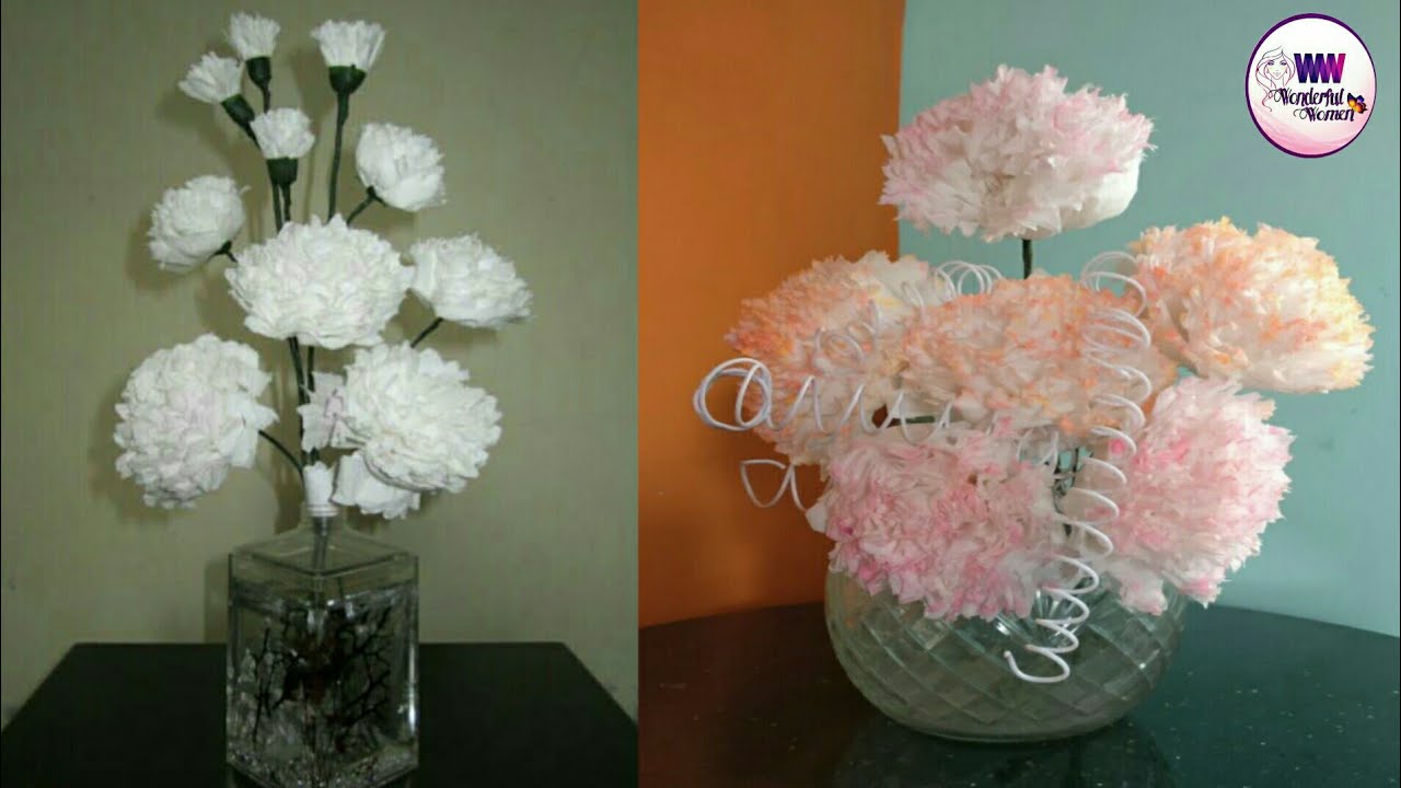 Tissue Paper Flowers Tutorial - YouTube