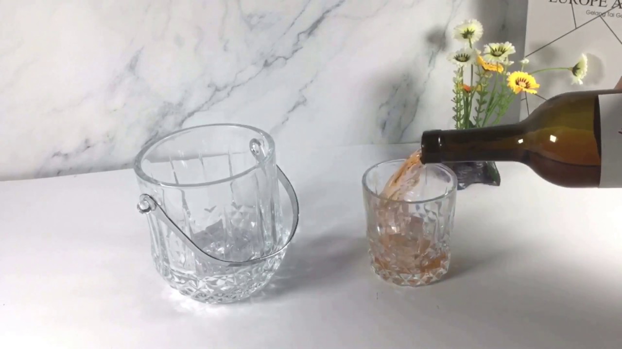 Garbo 7pcs glass ice bucket and cup set - YouTube