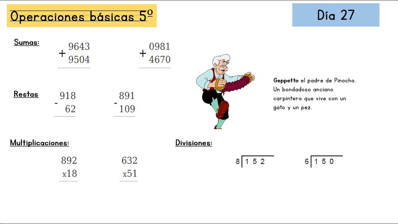 5º Día 27 Operaciones básicas - YouTube
