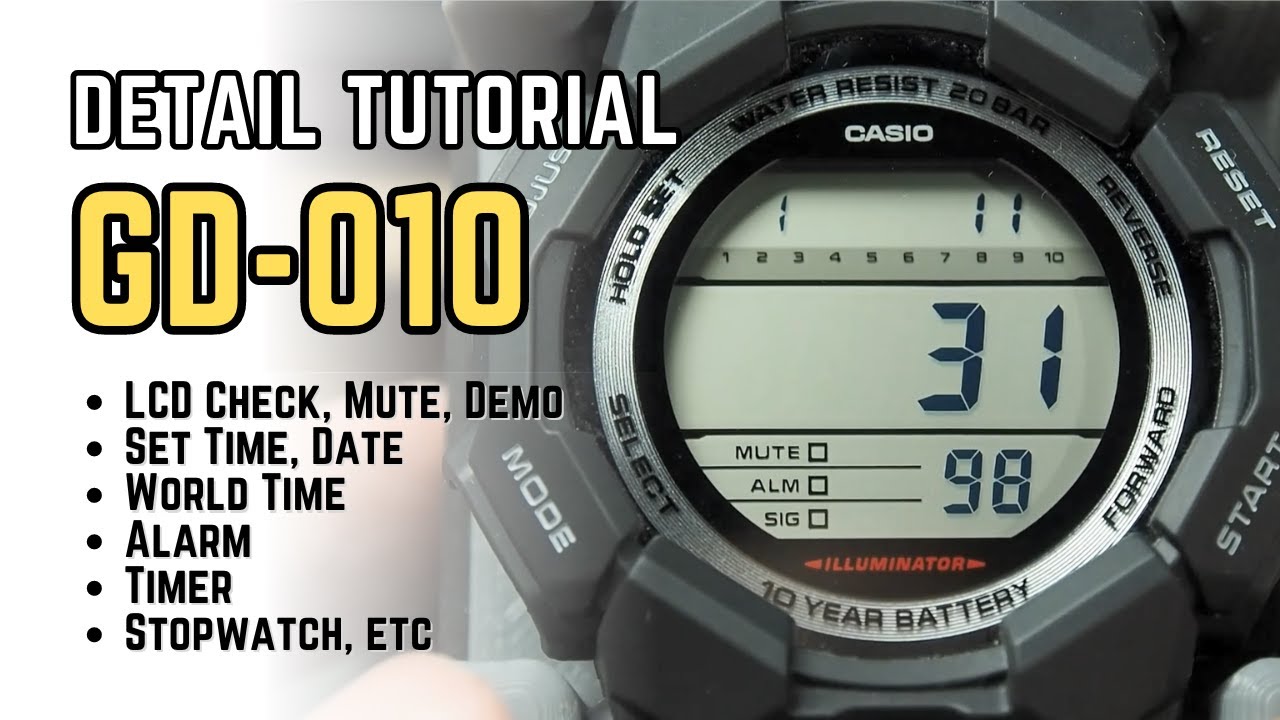 Casio G-Shock GD-010 Tutorial: Complete User Guide to Setting ...