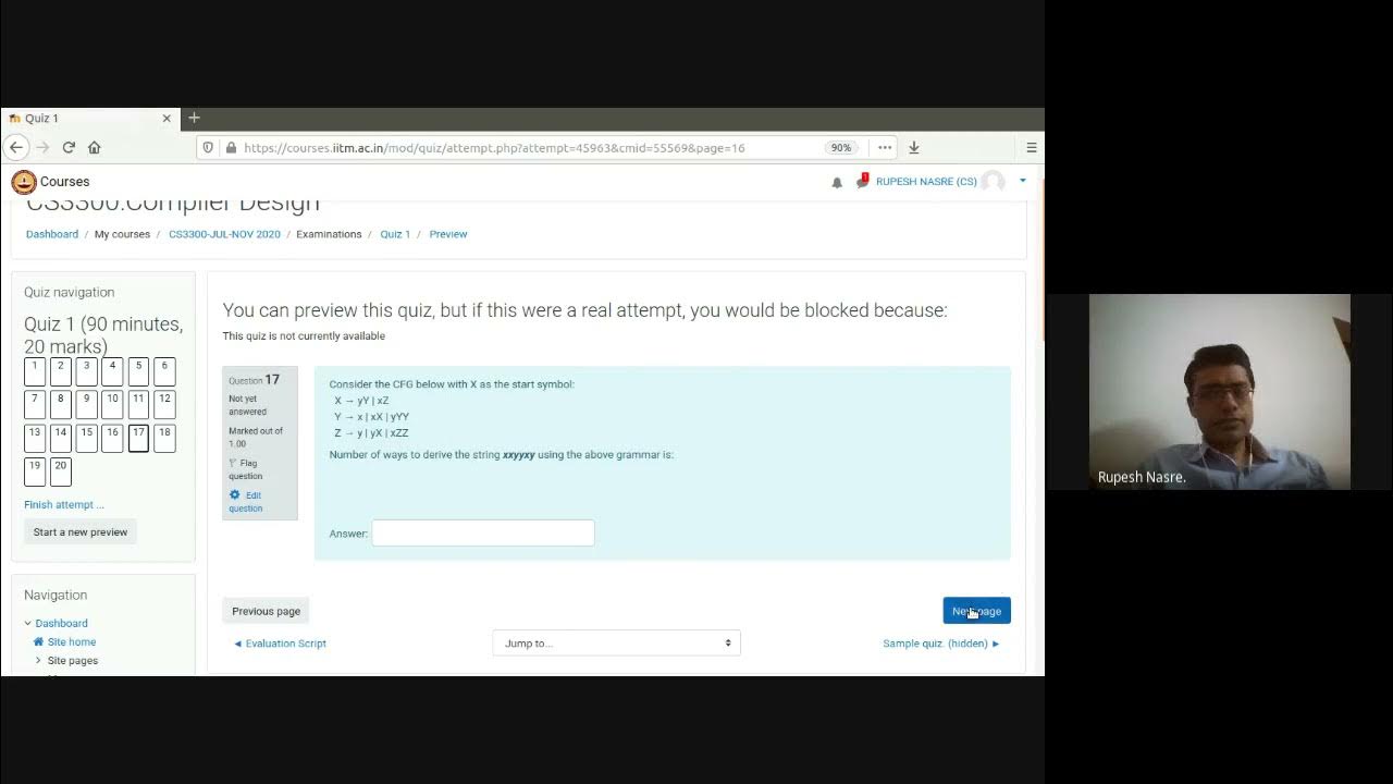 Cs3300 Compiler Design Lec 27 Quiz1 Discussion Sdt Part 5 Code Generation For While Loop