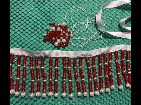 How To Make Your Own Dangle Fringe Trim Using Beads Tutorial - YouTube