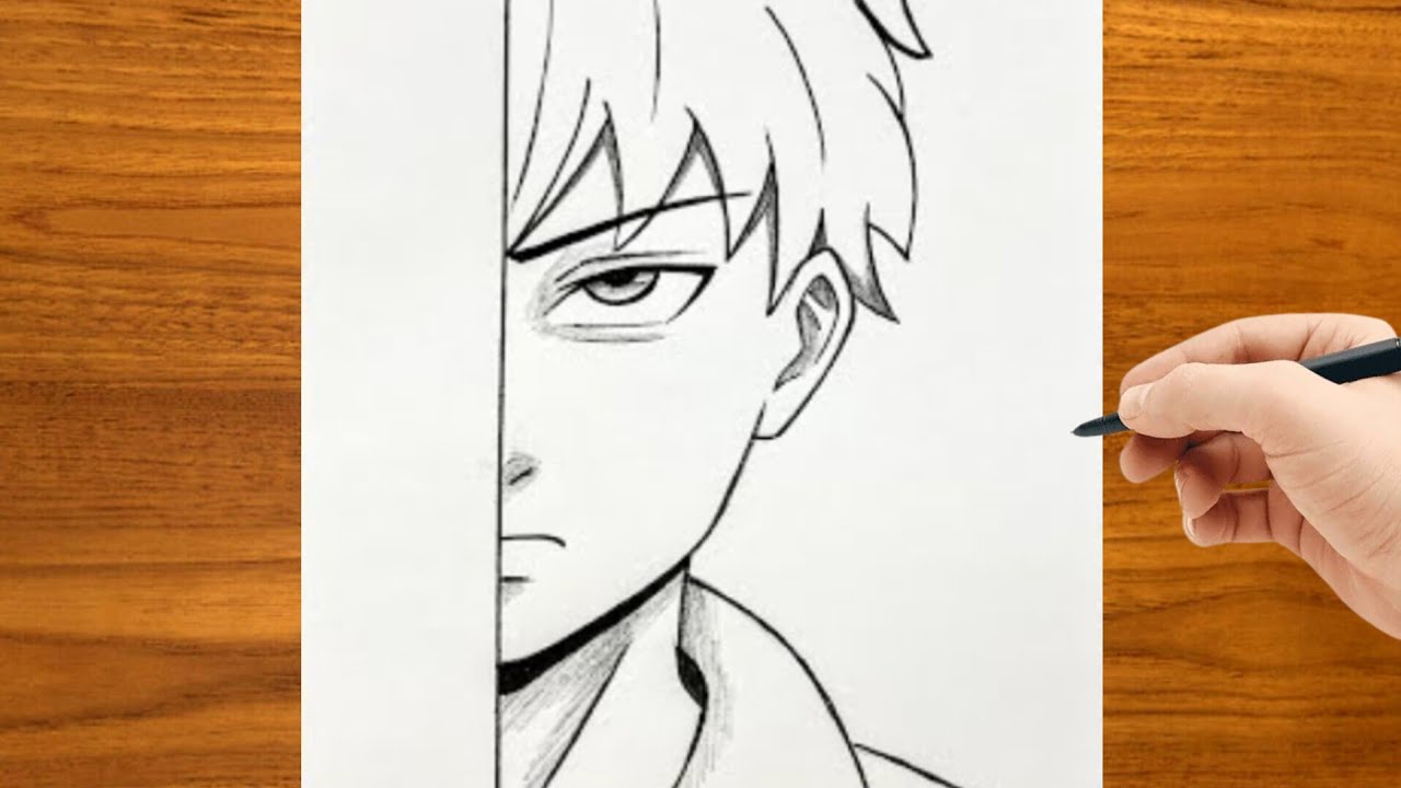 How to Draw a Pencil Anime Boy | Step by Step Easy Anime Boy Drawing ...