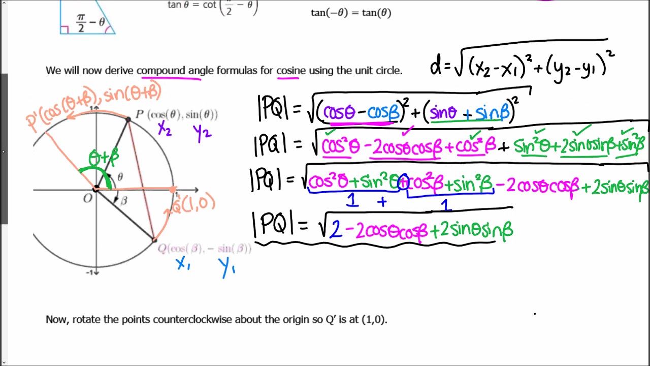 Video #5.2 - Compound Angle Formulas - YouTube