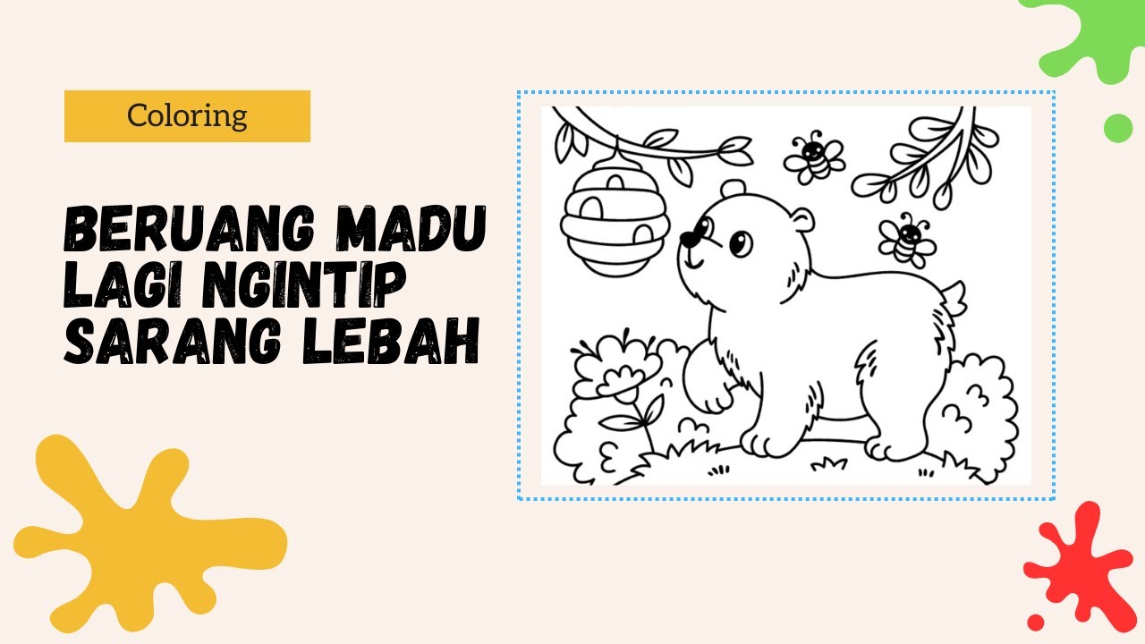 Beruang Madu Menemukan Sarang Lebah! Mewarnai Gambar Beruang #art # ...