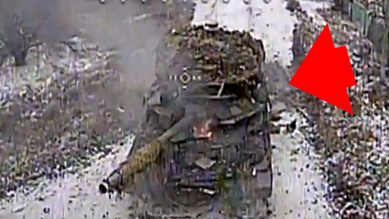 Sideways Explosion Occur As Drone Strike T-80BVM - YouTube
