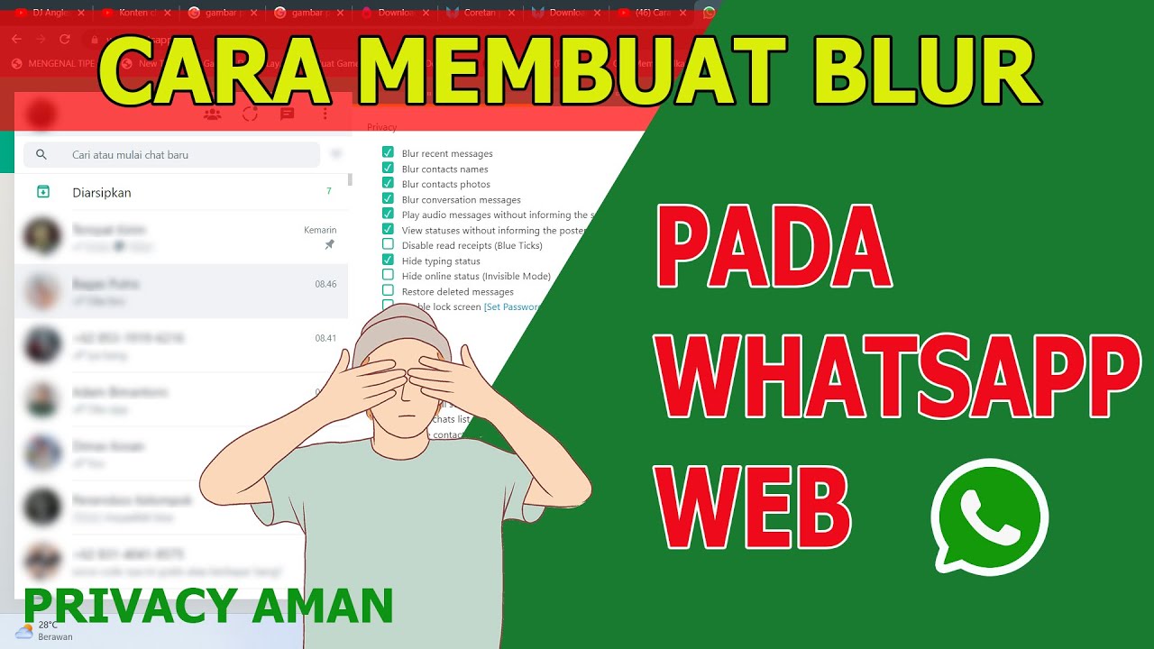 2 Cara Membuat Tampilan Whatsapp Web Menjadi Blur - YouTube