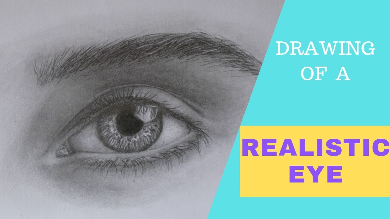 REALISTIC EYE DRAWING - front view - timelapse - YouTube