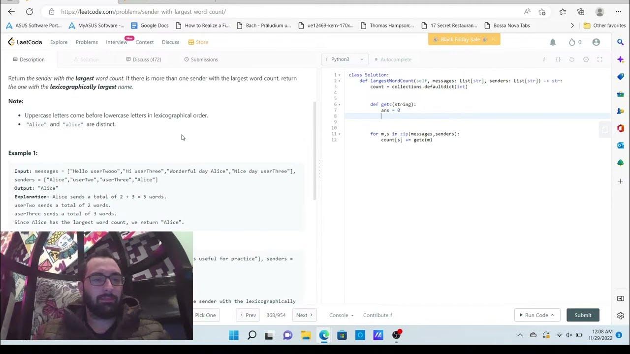 LeetCode Medium: 2284. Sender With Largest Word Count - YouTube