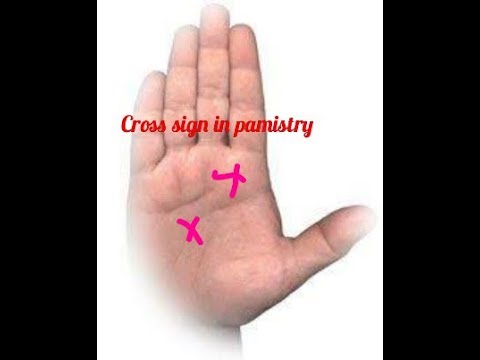 Cross sign on palm/lucky sign on Jupiter in hand pamistry. - YouTube