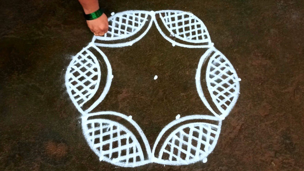 Deepavali simple flower kolam|5*3diwali easy rangoli|pandagamuggulu ...