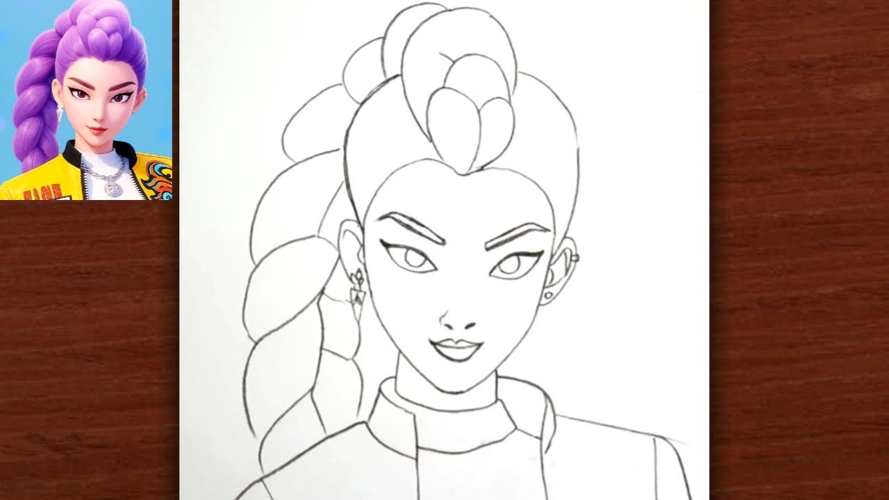 How to Draw Rumi from Kpop Demon Hunters Step by Step | Easy Drawing ...