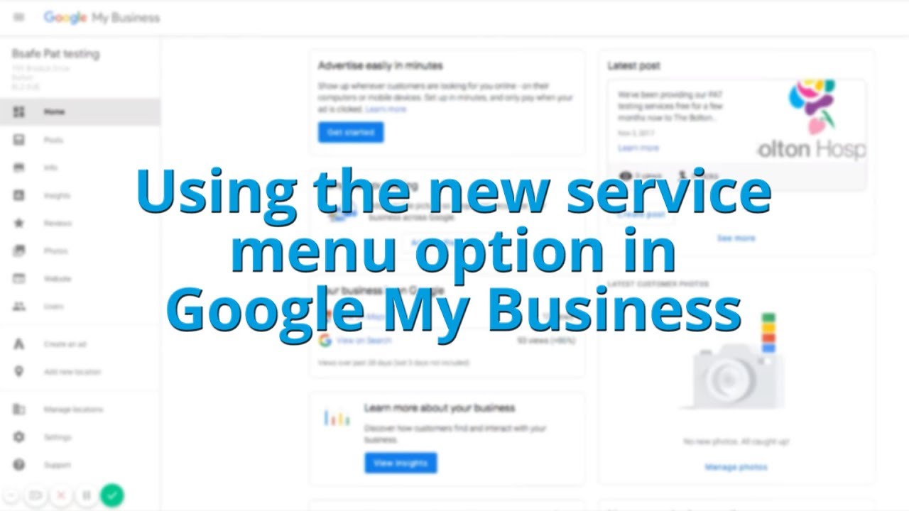 Using the new service menu option in Google My Business - YouTube