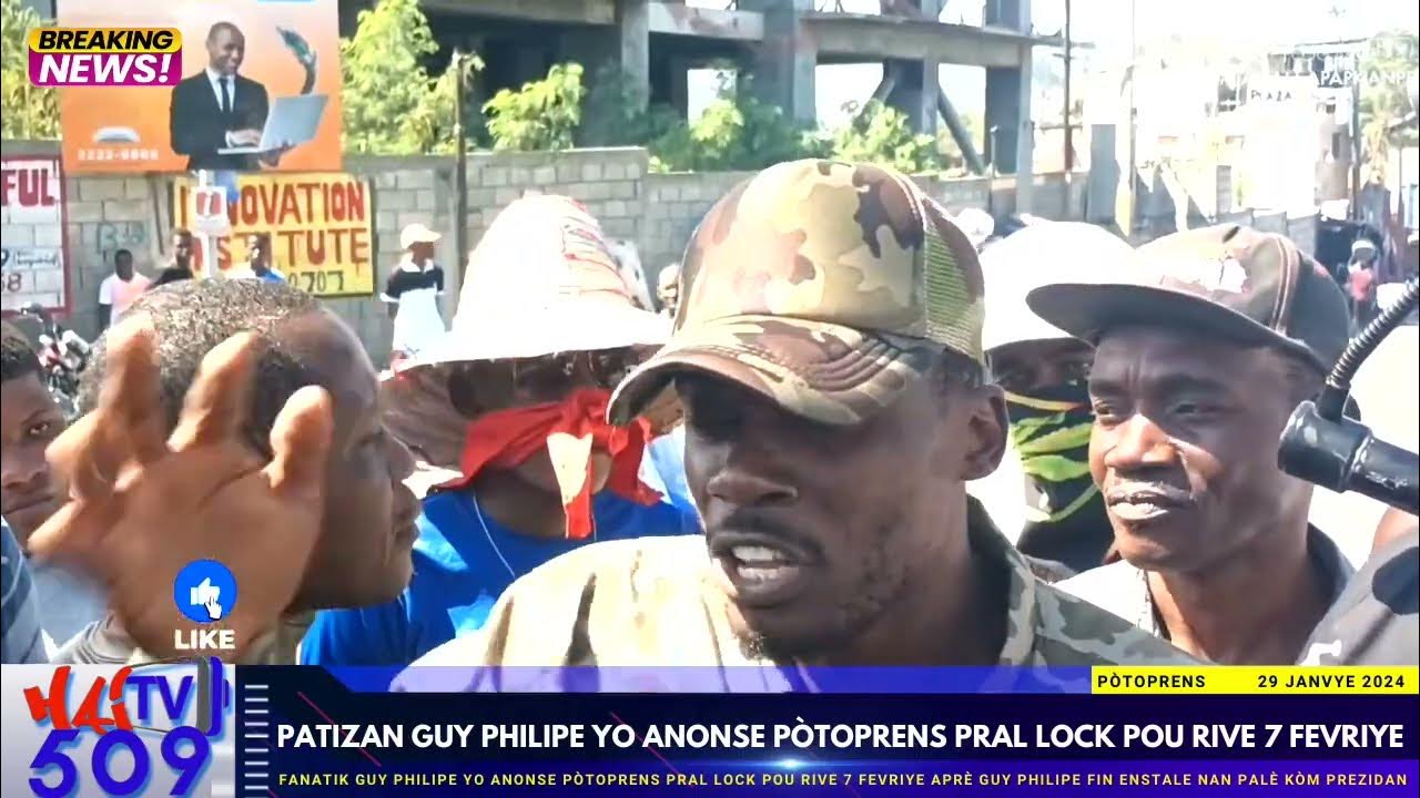 Patizan Guy Philippe yo anonse Pòtoprens pral lock pou rive 7 Fevriye... - YouTube