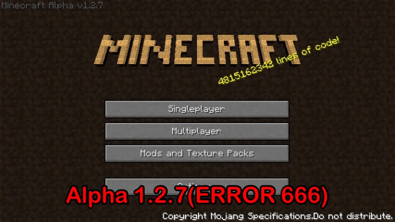 Minecraft Alpha 1.2.7 Gameplay/Minecraft CreepyPasta #4)(ERROR 666 ...