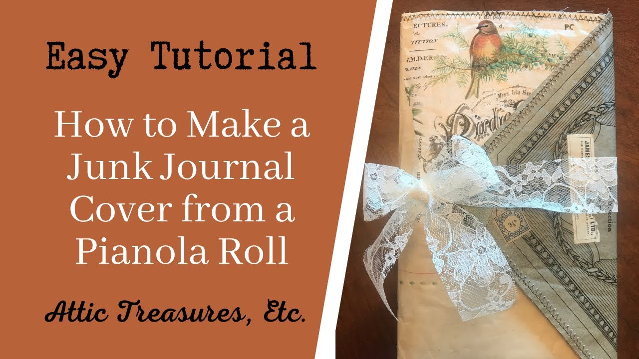 Tutorial: How to Make a Pianola Roll Junk Journal Cover - YouTube