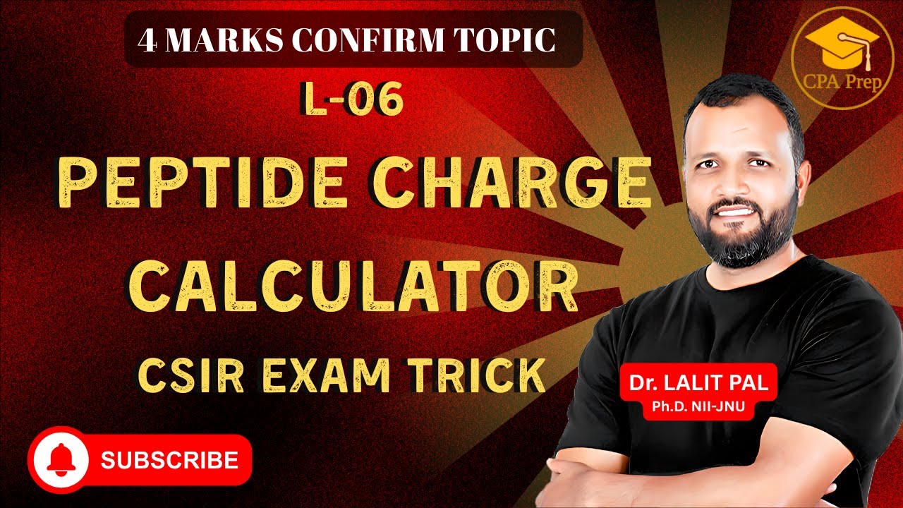 "Peptide Charge Calculator - CSIR/ GATE / BARC Biochemistry - YouTube