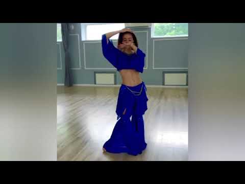belly dance video, Arabic belly dance beautiful girl blue dress