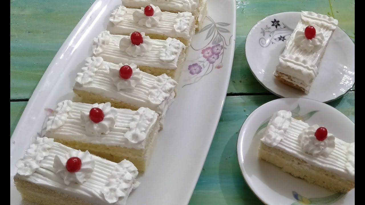 vanilla pastry/ vanilla cake slice/ ভেনিলা কেক - YouTube