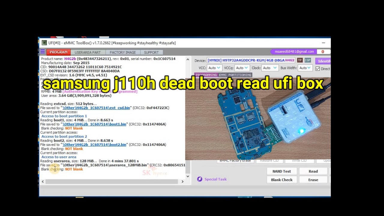 samsung j110h dead boot read ufi box - YouTube