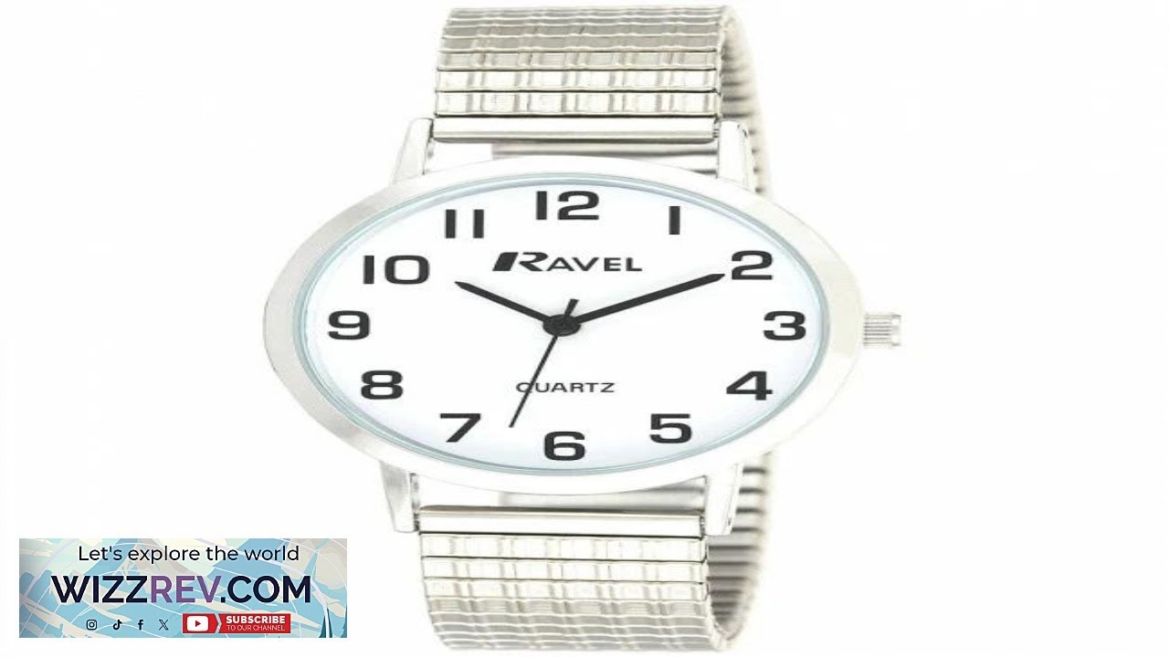 Ravel Mens Easy Read Classic Watch Silver Expander Bracelet Strap R0201 ...