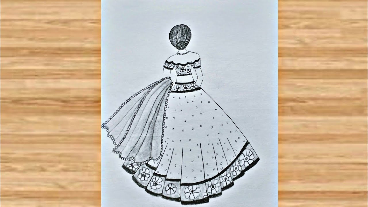 Barbie Doll Drawing / Very Easy Girl Drawing / A Girl Holding Dupatta ...
