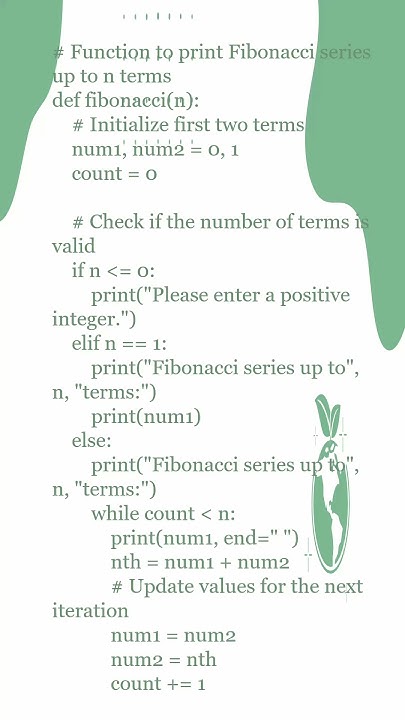Python Program To Print Fibonacci Series Python Pythonprogramming Interview Youtube